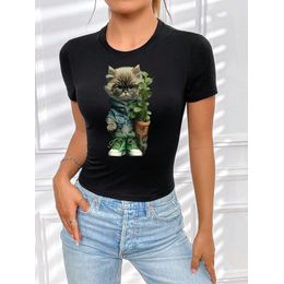 RMK T-Shirt Cat SCHWARZ | Gr.: XS