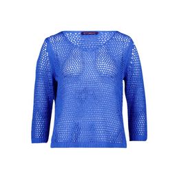 Betty Barclay Lochstrick-Pullover mit 3/4 Arm in Adria Blue | Gr.: 48