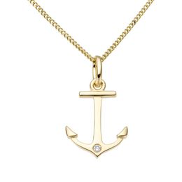Firetti Ankeranh&auml;nger &raquo;Schmuck Geschenk Gold 333 Anh&auml;nger f&uuml;r Halskette "Anker"&laquo; mit Brillant gold 0,01 P2 = erkennbare Einschl&uuml;sse, Diamanten 