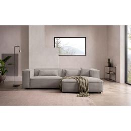LeGer Home by Lena Gercke Ecksofa &raquo;PIARA Cord mit Kedernaht L-Form&laquo; wahlweise Ottomane rechts/links, schwarze F&uuml;&szlig;e, bequemer Sitzkomfort 100% 