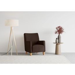 Sit & More sit&more Sessel &raquo;Bosse&laquo; mit Federkern braun Luxus-Microfaser ALTARA NUBUCK , B/H/T: 74cm x 93cm x 81cm