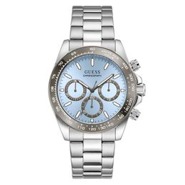 Guess Herren Chronograph &raquo;ARTHUR&laquo; Quarzuhr, Armbanduhr, Herrenuhr, Edelstahlarmband, analog silber Einheitsgr&ouml;&szlig;e