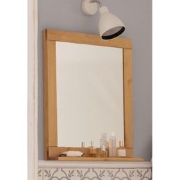 Home Affaire Badspiegel &raquo;Olso&laquo; mit Ablage beige Massivholz B/H/T: 55cm x 65cm x 12cm