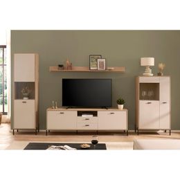 Home Affaire Wohnwand &raquo;Fredericia, moderne Anbauwand, Komplettset in Kaschmir&laquo; Set, 4 Stk. tlg. Holzwerkstoff B/H/T: 349cmcm x 206cmcm x 40cmcm