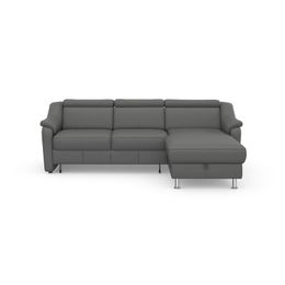 Sit & More sit&more Ecksofa &raquo;Freetown L-Form&laquo; inklusive Kopfteilverstellung und komfortablem Federkern grau B/H/T: 257cm x 84cm x 166cm, Luxus-Microfaser ALTARA 