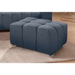 exxpo - sofa fashion Hocker &raquo;Elias hochwertig und elegant, mit tollem Sitzkomfort&laquo; blau Struktur (100% Polyester);Webvelours (100% Polyester) B/H/T: 