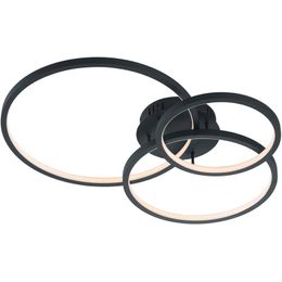Trio Leuchten LED Deckenleuchte &raquo;Aaron&laquo; LED-Modul 1 Stk. Farbwechsler WiZ Smarthome Deckenlampe Steuerung Fernbedienung + App, RGB dimmbar grau 1, H: 