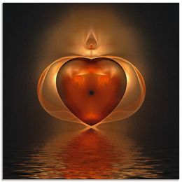 Artland Glasbild &raquo;Herz&laquo; Herzen 1 Stk. tlg. in verschiedenen Gr&ouml;&szlig;en gold B/H/T: 30cm x 30cm, Glasbild Herzen quadratisch, 1 Stk.