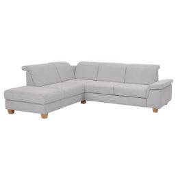 Home Affaire Ecksofa &raquo;Dalia L-Form&laquo; mit Federkernpolsterung, wahlweise mit Schlaffunktion, Bettkasten silber Luxus-Microfaser Florence (100% Polyester