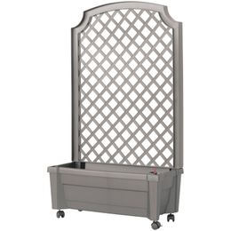 KHW Spalier Pflanzkasten auf Rollen mit Bew&auml;sserungssystem, BxTxH: 79x35x134 cm grau Kunststoff B/H/T: 79cm x 134cm x 35cm