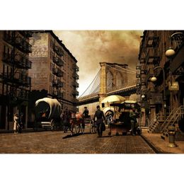 papermoon Fototapete &raquo;Altes New York&laquo; bunt Vlies B/L: 4m x 2,6m, Bahnen: 8 Stk.