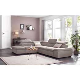 OTTO home Ecksofa &raquo;Alberto L-Form&laquo; mit Kopfteilverstellung, wahlweise mit Schlaffunktion grau 100% Polyester;Luxus-Microfaser weich (9)0% Polyester / 
