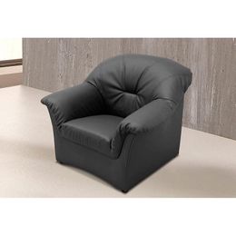 DOMO collection Sessel &raquo;Papenburg zeitlose R&uuml;ckensteppung, elegante Armlehne&laquo; in gro&szlig;er Farbvielfalt schwarz Struktur ( 90% Polyester, 10% Polyacryl);