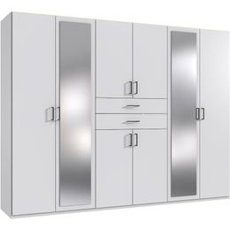 wimex Kleiderschrank &raquo;Diver Dreht&uuml;renschrank mit Spiegel, in der Breite 270cm&laquo; Bestseller Schlafzimmerschrank wahlweise 3 Innenausstattungen wei&szlig; B/H/T: 