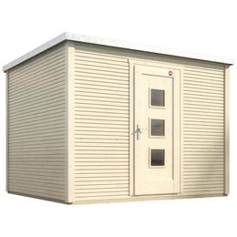 Weka Gartenhaus &raquo;WekaLine 413 Gr.2&laquo; beige Massivholz Fu&szlig;boden im Gartenhaus, Aluminium-Oberschicht