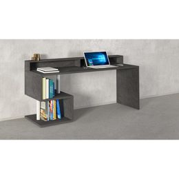 Home Affaire Schreibtisch &raquo;Esse, modernes Design&laquo; in verschiedenen Breiten, mit und ohne Monitoraufsatz, Made in Italy grau B/H/T: 180cm x 92,5cm x 