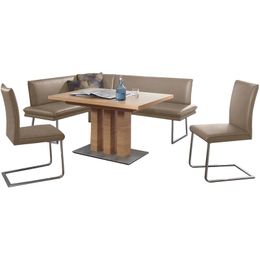 K+w Komfort & Wohnen K+W Komfort & Wohnen Essgruppe &raquo;Santos III&laquo; 4 Stk. tlg. gepolsterte Eckbank und St&uuml;hle, langer Schenkel rechts oder links grau B/H/T: 158cm x 86cm x 