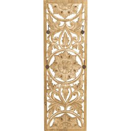 Sit Garderobenpaneel &raquo;Wandgarderobe aus Mangoholz&laquo; Massives Mangoholz‐Garderobenpaneel beige Massivholz, Metall B/H/T: 35cm x 110cm x 8cm
