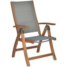 Merxx Gartensessel &raquo;Acapulco&laquo; 1 Stk. tlg. klappbar grau Polyester, B/H/T: 62cm x 111cm x 65cm