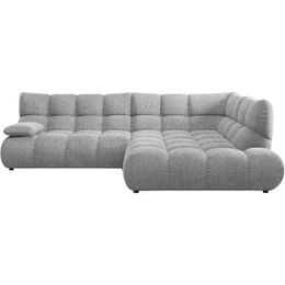 Home Affaire Ecksofa &raquo;Cozy Bubble, mit klappbarer Armlehne, Breite 289 cm&laquo; mit eleganter Steppung, Rundumbezug & weicher Polsterung grau 100% 