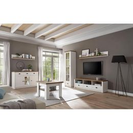 Home Affaire Wohnwand &raquo;Beauvais&laquo; 3 Stk. tlg. wei&szlig; Holzwerkstoff, MDF B/H/T: 230cmcm x 198cmcm x 43cmcm