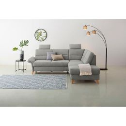 OTTO home Ecksofa &raquo;Westerland L-Form&laquo; Federkern-Polsterung, wahlweise mit Schlaffunktion, Bettkasten grau 100% Polyester B/H/T: 238cm x 90cm x 213cm, 
