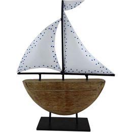 AM Design Dekofigur &raquo;Schiff aus Mangoholz und Metall&laquo; Osterdekoration in zwei Gr&ouml;&szlig;en braun Holzwerkstoff, Metall B/H/T: 5cm x 27cm x 27cm