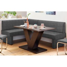 Home Affaire Eckbank &raquo;Nils&laquo; Sitz und R&uuml;cken gepolstert, verschiedene Qualit&auml;ten grau Holzwerkstoff, Massivholz, Polyester B/H/T: 202cm x 89cm x 152cm,