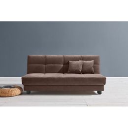 ell+ell ell + ell Schlafsofa &raquo;Tilda&laquo; Breite 185 cm, inkl. 2 Zierkissen braun 100% Polyester B/H/T: 185cm x 90cm x 100cm, Flachgewebe, Gel-Sandwichpolster, 