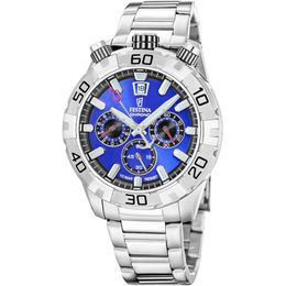 Festina Herren Chronograph &raquo;The Originals/Diver&laquo; Quarzuhr, Armbanduhr, Herrenuhr, Edelstahlarmband, analog, Tag blau Einheitsgr&ouml;&szlig;e