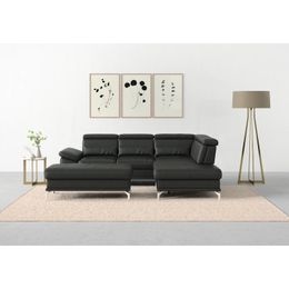 Ecksofa &raquo;Cabrio L-Form, B: 274 cm, mit Sitztiefen-, Arm- & Kopfteilverstellung&laquo; 3 Nierenkissen, Federkern, optional Schlaffunktion und Stauraum grau B