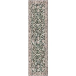 FLAIR RUGS Teppich &raquo;Beau Floral&laquo; rechteckig 2 mm H&ouml;he Waschbarer Vintage Teppich, Wohnzimmer, Schlafzimmer, Esszimmer gr&uuml;n Kunstfaser B : 60cm 1 Stk.,