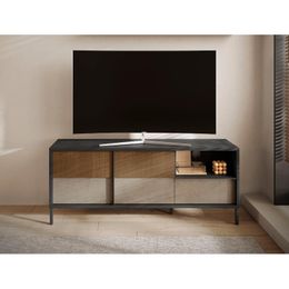 Home Affaire Lowboard &raquo;Everest Breite 156 cm, TV-Board mit 2 T&uuml;ren u. 1 Schubkasten&laquo; Fernsehtisch, TV-Schrank, Soft/Self Closing, Korpus 22 mm grau B/