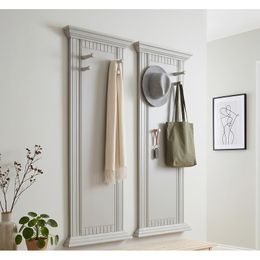 OTTO home Garderobenpaneel &raquo;Rustic, Set aus 2 Paneelen, Landhausstil&laquo; 2 Stk. tlg. aus massiver Kiefer, mit dekorativen Fr&auml;sungen wei&szlig; Massivholz B/H/T