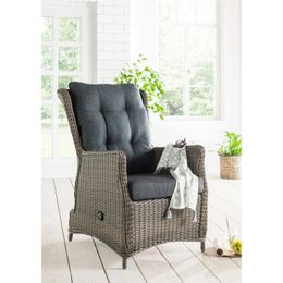 Destiny Gartensessel &raquo;CASA RELAX&laquo; Set, 1 Stk. tlg. Polyrattan, Aluminium, inkl. Auflagen grau Obermaterial: 100% Polyester. F&uuml;llung: 100% Polyurethan B/H/T: 