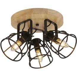 Searchlight Deckenleuchte &raquo;Vision 3Lt Deckenleuchte - Mattschwarzes Metall & Holz&laquo; E14 1 Stk. schwarz H: 17cm, 1 Stk.