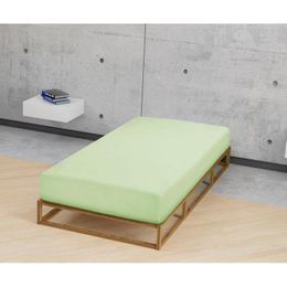 Biberna Spannbettlaken &raquo;Biber in Gr. 90x200, 140x200 oder 180x200 cm&laquo; aus Baumwolle, f&uuml;r Matratzen bis 22 cm H&ouml;he, Winter, Bettlaken gr&uuml;n Biber, Obermaterial: