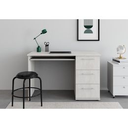 VOGL M&ouml;belfabrik Schreibtisch &raquo;Tobi, mit 3 Schubk&auml;sten&laquo; optional mit Tastaturauszug, Breite 115 cm blau B/H/T: 115cm x 73cm x 56cm,mit Auszug,mit 