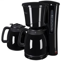 Exquisit Filterkaffeemaschine &raquo;KA 6502 sw&laquo; 1 l Kaffeekanne Papierfilter 1x4 inkl. 2 Thermokannen schwarz 1 l, 10 Filterkaffeemaschine
