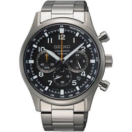 Seiko Herren Chronograph Quarzuhr, Armbanduhr, Herrenuhr, Edelstahlarmband, Datum,Stoppfunktion silber Einheitsgr&ouml;&szlig;e