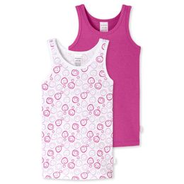 Schiesser Unterhemd Fine Rib Multi in violett, wei&szlig; | Gr.: 98