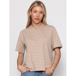 SASSYCLASSY Gestreiftes T-Shirt in Braun | Gr.: S