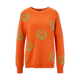 Aniston CASUAL Strickpullover in orange-apfelgr&uuml;n | Gr.: 44