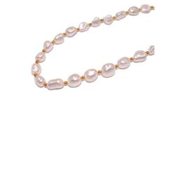 Firetti Damen Collier &raquo;Schmuck Geschenk Halsschmuck Halskette Edelstein Farbstein&laquo; Made in Germany - mit Perlmutt gold Messing, L: 50 B: 10mm