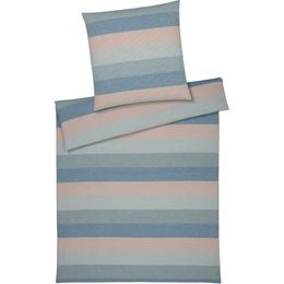 Elegante Bettw&auml;sche &raquo;Glee&laquo; 2 Stk. angenehmes Hautgef&uuml;hl blau Halbleinen, Obermaterial: 50% Baumwolle, 50% Leinen B/L: 135cm x 200cm, 1 Stk., 1 Stk., Halbleinen
