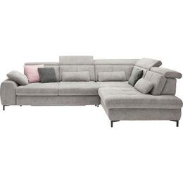set one by Musterring Ecksofa Kaltschaumpolsterung, Flachgewebe, whlw. mit Funktionen, Sitzh&ouml;he 49 beige 100% Polyester B/H/T: 317cm x 86cm x 220cm, 