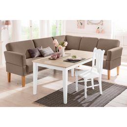 OTTO home Eckbank &raquo;Fehmarn&laquo; wahlweise langer Schenkel links oder rechts beige Strukturstoff (Zusammensetzung: 100% Polyester) B/H/T: 255cm x 98cm x 