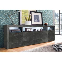 borchardt M&ouml;bel borchardt M&ouml;bel Sideboard &raquo;Santa F&eacute;, Kommode 200 cm breit&laquo; Breite 200 cm grau Holzwerkstoff B/H/T: 200cm x 72cm x 35cm, 3 Stk., 2 Stk.