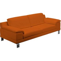Egoitaliano 2,5-Sitzer &raquo;Shakira, Design und Sitzkomfort auf hohem Niveau, tolle Details&laquo; bequeme Armlehne und R&uuml;ckenlehne orange Leder &raquo;BULL&laquo; (echtes Rindsleder).