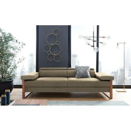 W.Schillig 2,5-Sitzer &raquo;finn&laquo; German Design Award 2016, Fu&szlig;gestell Nussbaum natur, Breite 230 cm schwarz Flachgewebe S22 (100% Polyester);Stoff S37 (